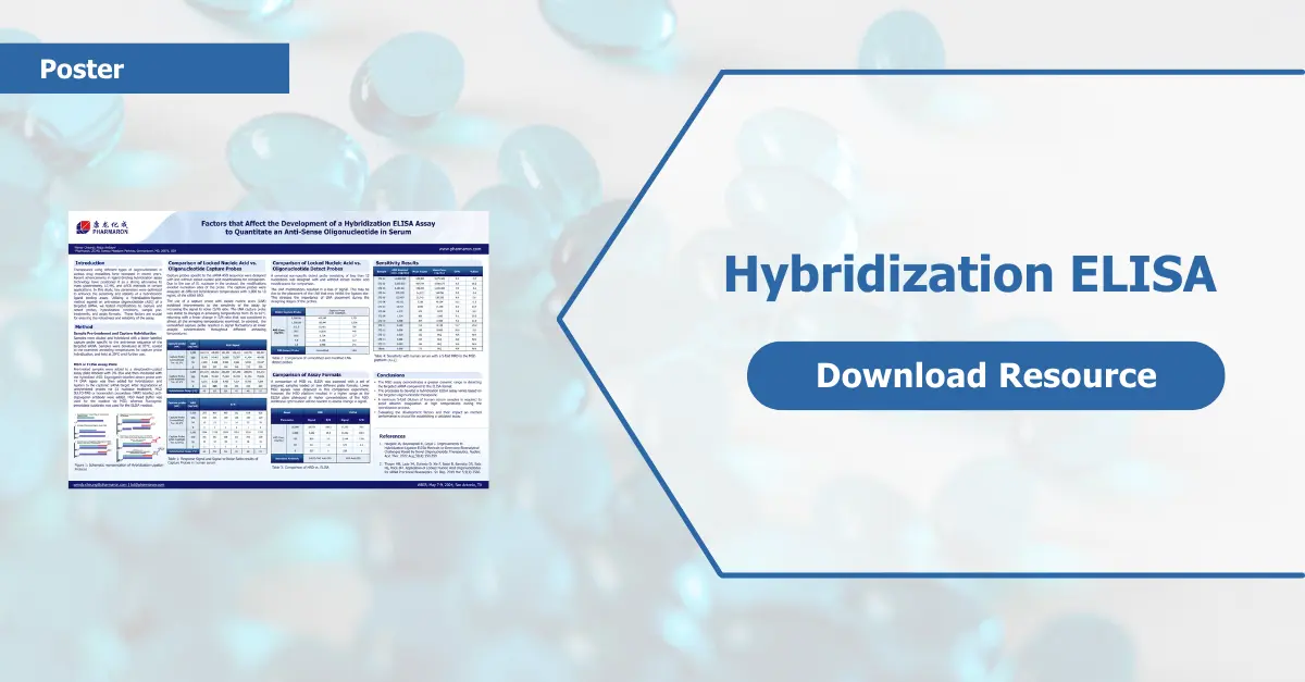 Development Of A Hybridization ELISA Assay I Pharmaron