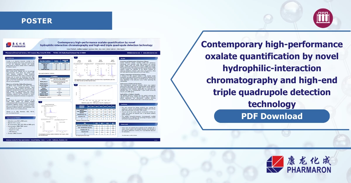Oxalate Bioanalysis Service I Pharmaron CRO